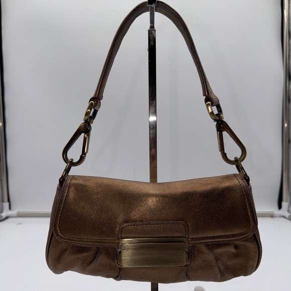 Express | Bags | Express Metallic Bronze Leather Shoulder Bag Clutch ...